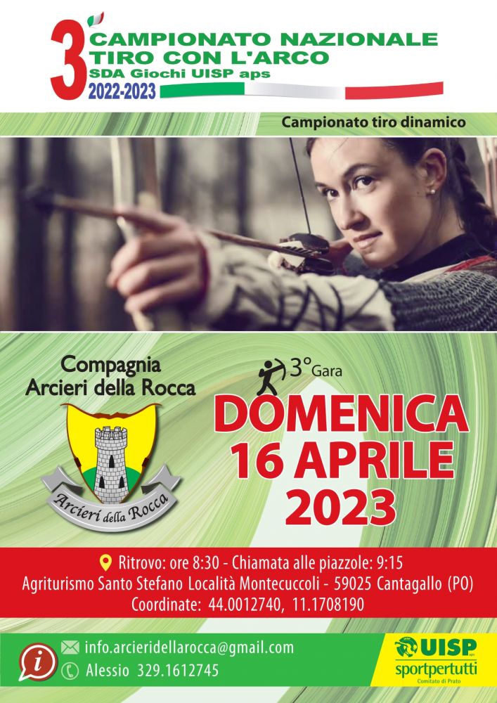 UISP - Prato - Terza gara di Fase 1 per il Tiro con l'arco Dinamico domenica 16 aprile 2023 a ...